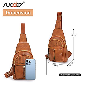 SUOSDEY 2024 Sling Bag for Women Leather Crossbody Bags for Women Trendy Chest Bag Traveling Walking