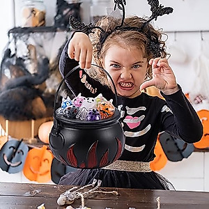 xutengy 5.5" Halloween Cauldron with 24 Pcs Mochi Squishy Toys，Halloween Mini Kawaii Squeeze Toys for for Kids Girls Boys Halloween Party Favors Trick or Treat Bags Gifts，School Classroom Rewards