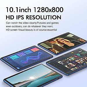 DUODUOGO Tablet 2 in 1, 10.1 inch Android Tablet, 8GB RAM +64GB ROM(1TB Expand), GMS Certificated Wi-Fi Tablets, Octa-Core Processor, Games, Bluetooth, 1920x1200 IPS HD Display, DGO-S9 (Blue)