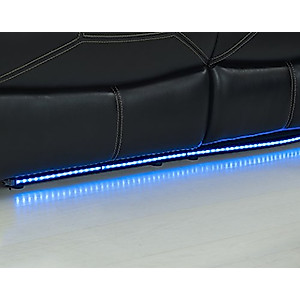 New Classic Furniture Flynn Sofa with Lighted Base, Black