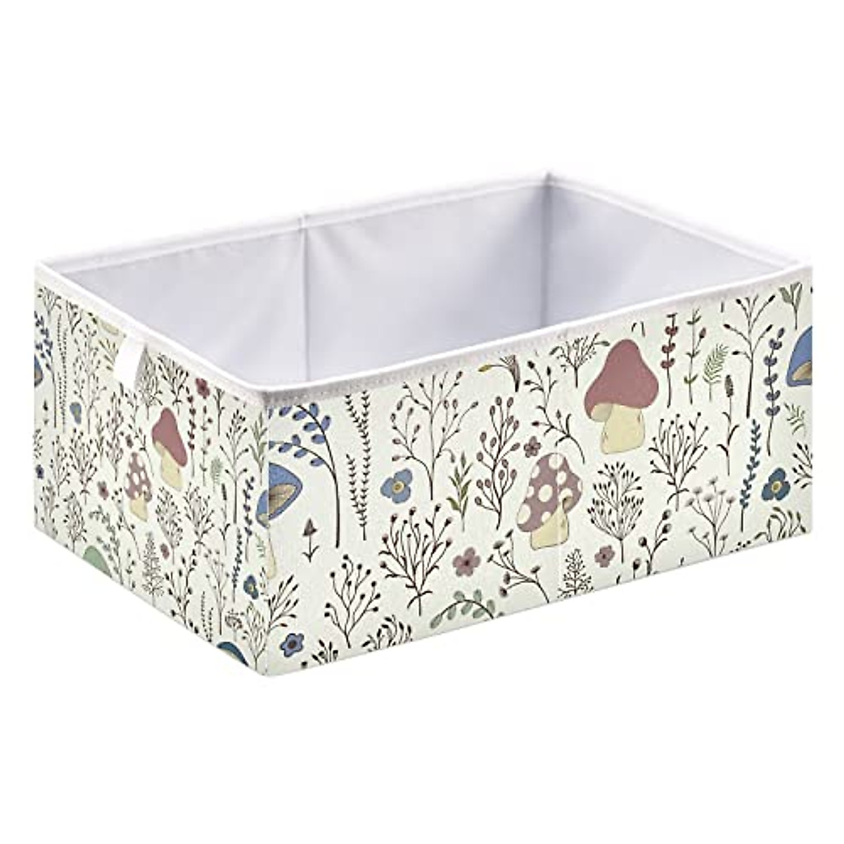 Kigai Mushroom Cube Storage Bin Collapsible Nursery Storage Toys Box Bin for Home Closet Shelf Office Bedroom, 11 x 11 x 11 Inch