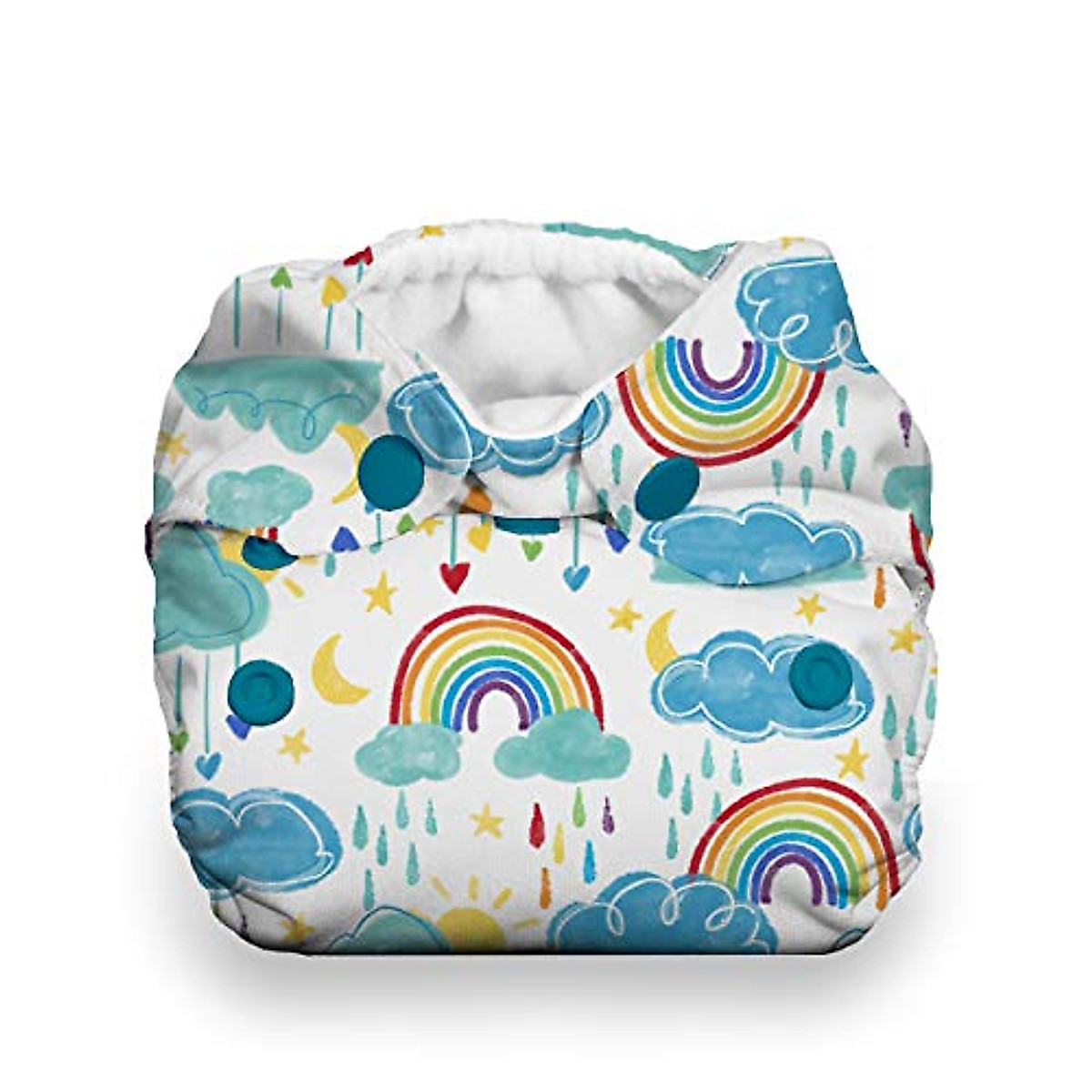 Thirsties Newborn All in One Reusable Cloth Diaper, Snap Closure, Rainbow (5-14 lbs)
