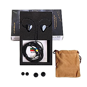 canpur IEM in Ear Monitor Earphones for Musician, Wired 1DD in-Ear Dynamic Headphones IEM HiFi Earphone with 0.8mm 2 Pin 3.5mm L-Plug Cable, in Ear Monitor Headphones for Singer/Audiophile(Deep Blue)