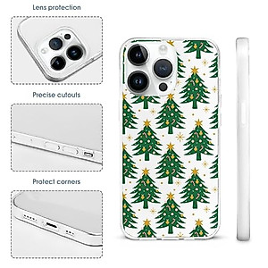 Niapessel Compatible with iPhone 15 Pro Max Case Merry Christmas Tree Print Shockproof Protective Phone Cases Slim Thin Cover TPU for Women Men Boys Girls