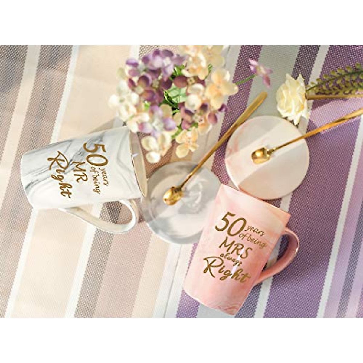 50th Wedding Anniversary Coffee Mugs 50th Wedding Mugs 50 Year Parents Anniversary Mugs 50th Anniversary Mugs for Couple Her Husband Wife Parents Golden Anniversary Mugs for Parents Mugs 14 Ounce