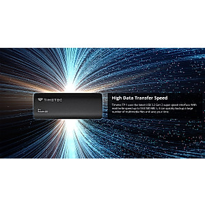Timetec 1TB Portable External SSD USB3.2 Gen2 Type C Up to 550MB/s Ultra-Light Aluminum Mini External Solid State Drive with USB C to A Cable/USB A to C Adapter for Desktops/Laptop/Mac/Mobile - Black