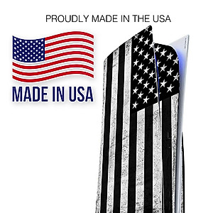 ITS A SKIN Skins Compatible with Sony Playstation 5 Console Disc Edition - Protective Decal Overlay stickers wrap cover - Black White Grunge Flag USA America