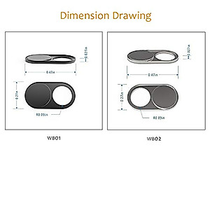 Webcam Cover Slide Metal Magnet Sliding Web Camera Cover Slider for Laptops MacBook Pro HP iMac iPhone Cellphone-for Protecting Your Privacy-Strong Adhesive-6 Packs(3black+3silver)