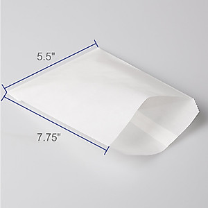 BagDream Glassine Waxed Paper Bags 5.5x7.75 Inches Pack of 100 Flat Glassine Bags Glassine Envelopes, Cookie Bags, Popcorn Bags