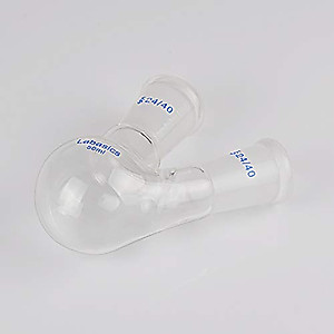 Labasics Glass 50ml 2 Neck Round Bottom Flask RBF, with 24/40 Center and Side Standard Taper Outer Joint, 50ml