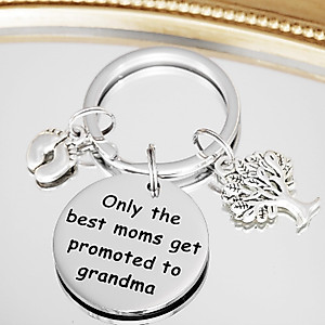 Kivosliviz Grandma to be Gifts Keychain Only The Best Moms Get Promoted to Grandma Key Chain Your Going to be a Grandma Keychain