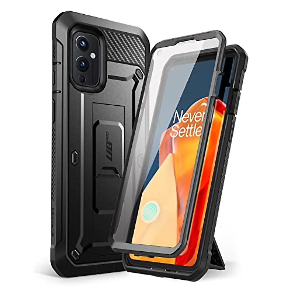SUPCASE Unicorn Beetle Pro Series Case Designed for OnePlus 9 5G (NA Version Model:LE2115), Full-Body Rugged Holster Case with Built-in Screen Protector (Black)
