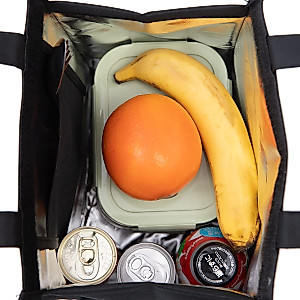 BEYLEG Lunch Bag, Insulated Lunch Bag for Women Men, Foldable Adult Lunch Tote Bag with Internal Pocket for office worker/School/Night Shift/Picnic Black