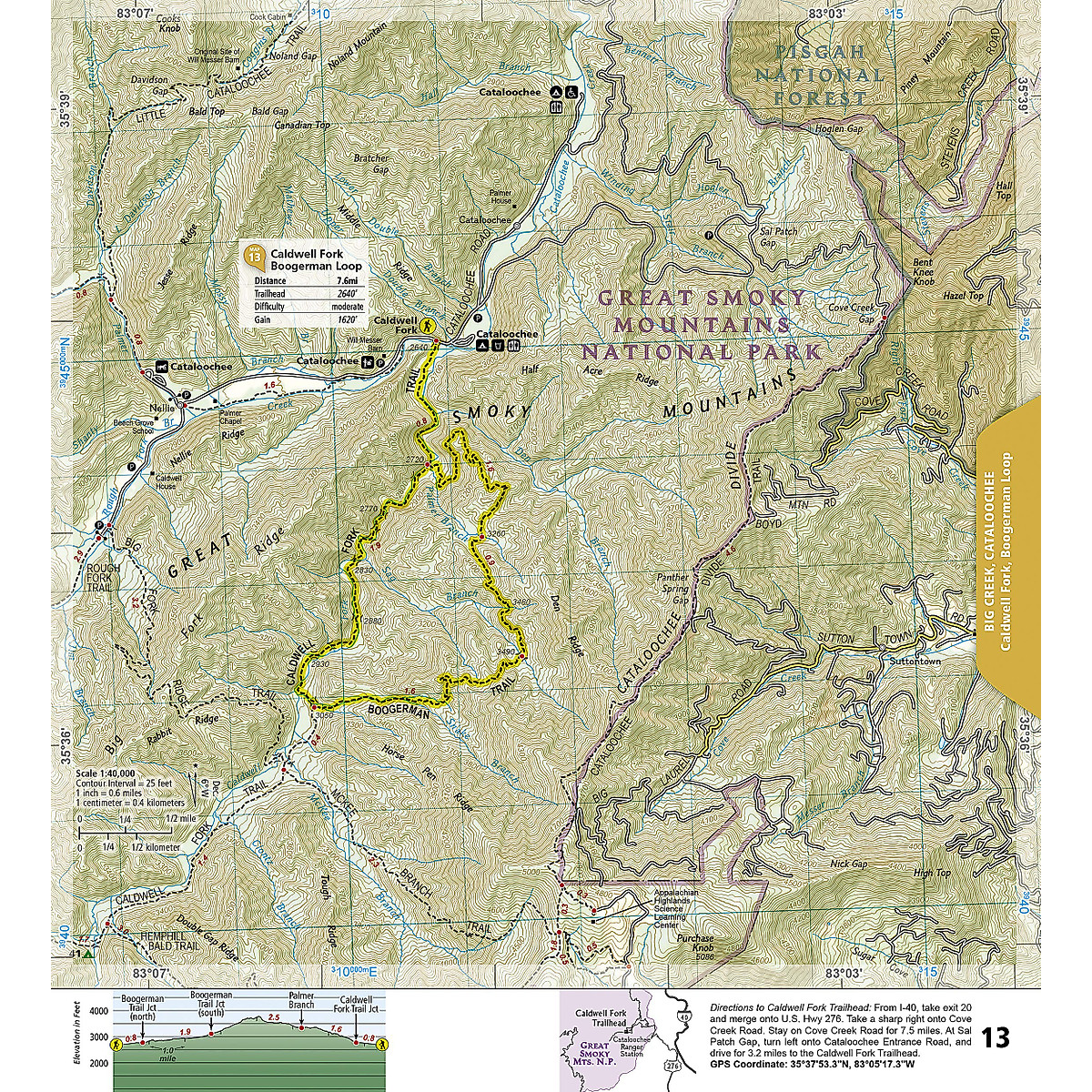 Great Smoky Mountains National Park Day Hikes Map (National Geographic Topographic Map Guide, 1702)
