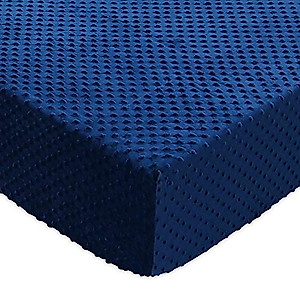 BlueSnail Super Soft Stretchy Fitted Minky Crib Bed Sheet for Standard Crib and Toddler Mattress (Navy)