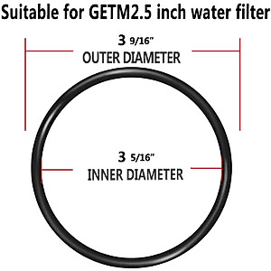 O-Rings for GE TM 2.5 Inch Water Filters Compatible with GXWH20F/ GXWH04F/ GXRM10/ GXWH20S/ GX1S01R (6 PCS)