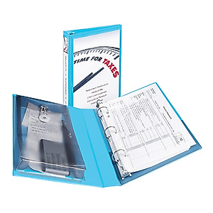 Avery Mini Protect and Store View 3 Ring Binder, 1 Inch Round Rings, 1 Light Blue Binder (23014)
