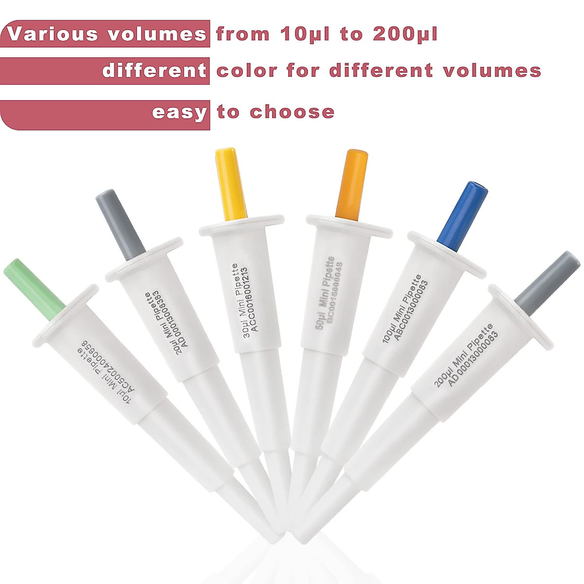 ONiLAB Mini Fixed Volume Pipette Manual Single Channel Pipettor, Laboratory Micro Pipette ，Micropipette Volume 200μl Gray