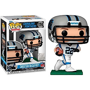 POP Football: Panthers - Christian McCaffrey (Away Jersey) Funko Vinyl Figure (Bundled with Compatible Box Protector Case), Multicolor, 3.75 inches