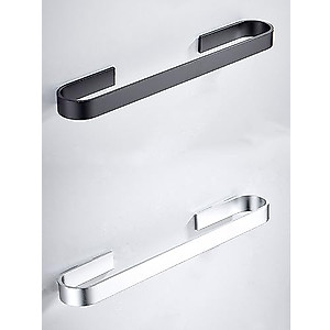 Non-Punching Space Aluminum Single Rod Toilet Toilet Bathroom Storage Rack Towel Hanging Rod Towel Rod Towel Rack Brightsandwide-brimmedtowelrail