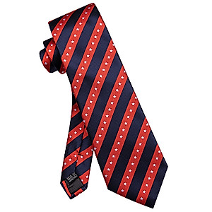 YourTies Red Striped Ties for Men Silk American Flag Neckties Classic Patriotic Tie Formal Business