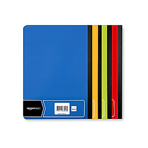 Amazon Basics Wide Ruled Composition Notebook, 100 Sheet, Assorted Marble Colors, 4-Pack