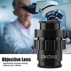Stereo Microscope High Eyepiece 0.5X C-Mount Objective Lens 1/2 CTV Adapter for Video Digital Camera Trinocular Stereo MICR
