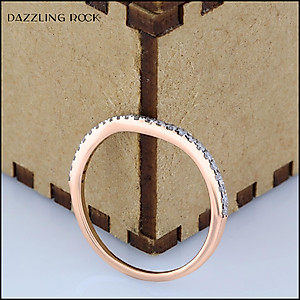 Dazzlingrock Collection 0.15 Carat (Cttw) Round White Diamond Contour Wedding Ring Enhancer Guard for Women in 10K Rose Gold Size 8