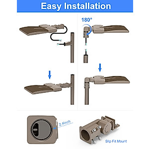 KUKUPPO 10Pack 480 Volt 400W LED Parking Lot Light 60,000LM, Dusk to Dawn LED Shoebox Parking Pole Mount Light 5000K IP65 Waterproof Outdoor Commercial Area Lighting with Slip Fitter 277-480VAC
