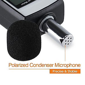 XinJiaYi Decibel Meter, Portable SPL Meter (Sound Pressure Level Meter), Digital Noise Meter, Range 30-130 dB(A) db Meter, Noise Volume Sound Monitoring Tester (Battery Included) Gray