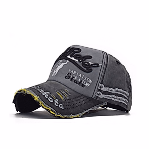 XibeiTrade Vintage Black Baseball Cap Adjustable Sports Outdoor Trucker Dad Hat (Black)