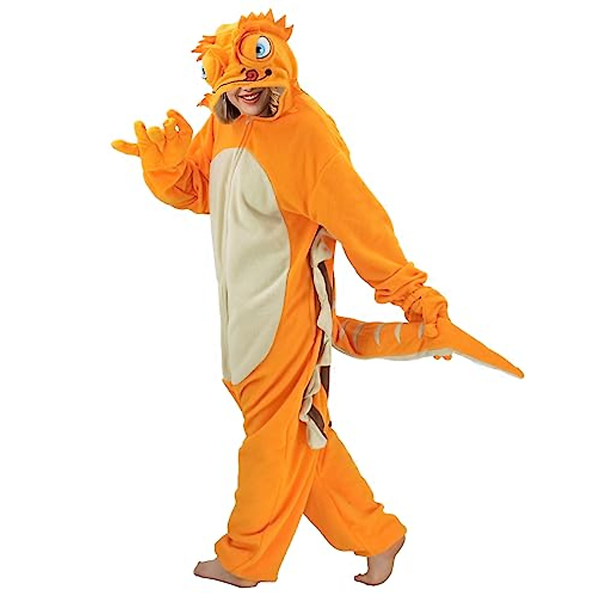 Adult Lizard Onesie Costume Animal Cosplay Halloween Christmas Homewear Pajamas Sleepwear for Women and Men