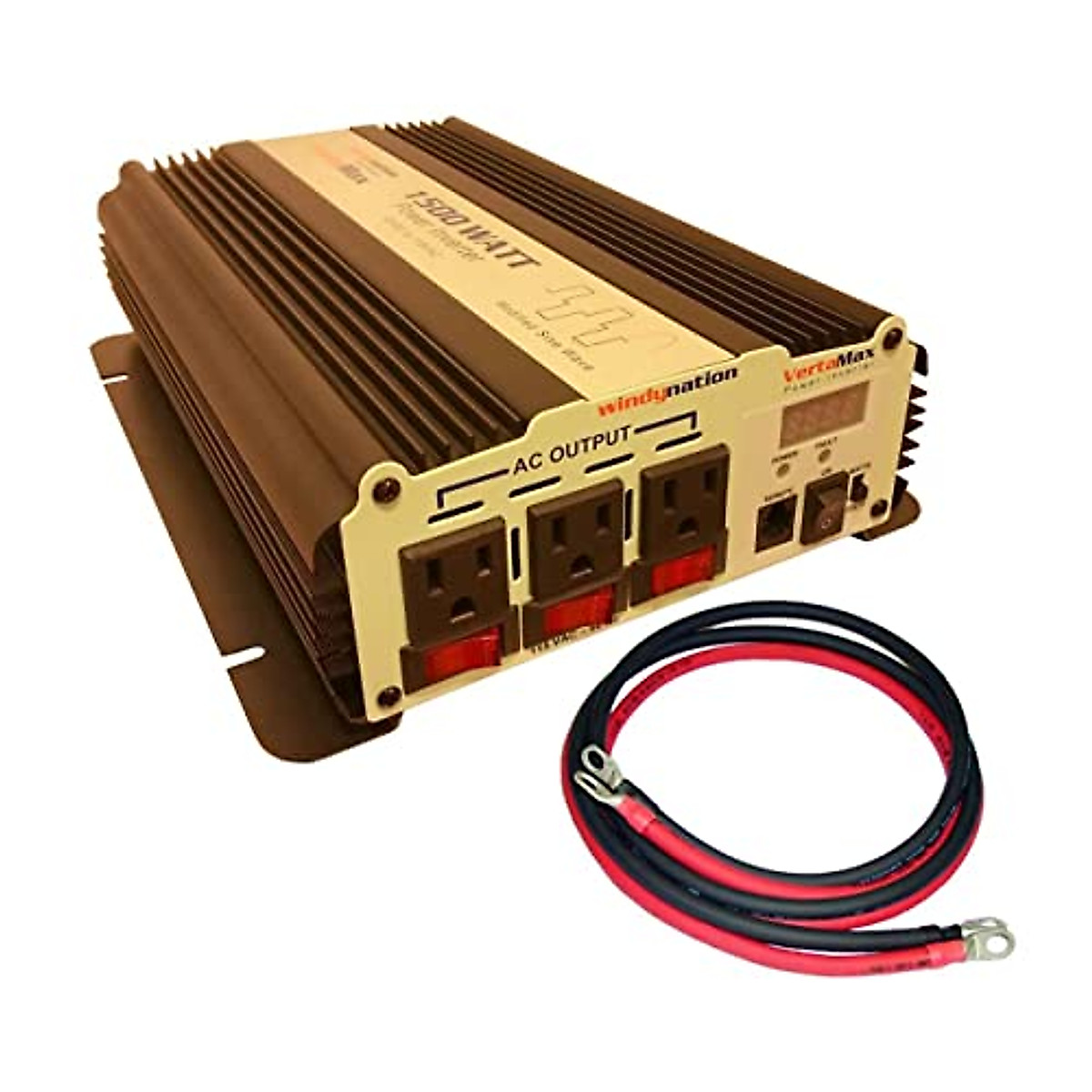 WindyNation 300 Watt Monocrystalline Solar Panel Kit + 1500W VertaMax Power Inverter + 300ah AGM Deep Cycle Battery for RV, Boat, Off-Grid 12 Volt Battery Systems