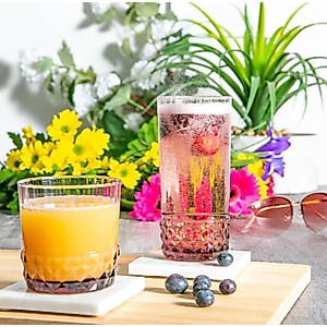 Bormioli Rocco America '20s 16.25 oz. Cooler Glasses, Lilac Rose, Set of 6