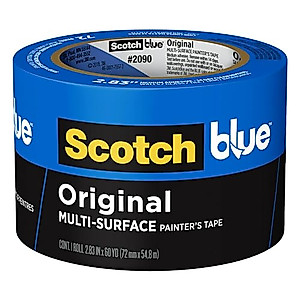 Scotch Painter's Tape Original Multi-Surface Painter's Tape, 2.83 Inches x 60 Yards, 1 Roll, Blue, Paint Tape Protects Surfaces and Removes Easily, Multi-Surface Painting Tape for Indoor and Outdoor Use