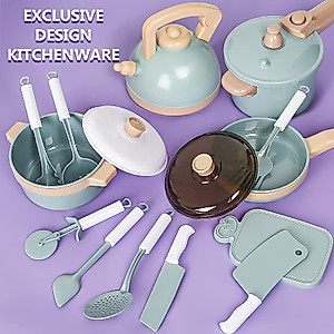 Shimirth Pretend Play Kitchen Accessories Playset, 38Pcs Kids Play Kitchen Toys with Play Pots and Pans, Utensils Cooking Toys, Cut Play Food Set, Canned Toy Food, Gift for Kids Toddlers Girls Boys