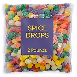 Spice Candy Gum Drops Bulk Candy - Assorted Fruit Flavor - 2 Pounds - Jelly Fruit Gum Drops - Sweet And Spice Drops Candy - Delicious Bulk Pack for Endless Candy Enjoyment - Ideal for Holidays Christmas Candy Tree