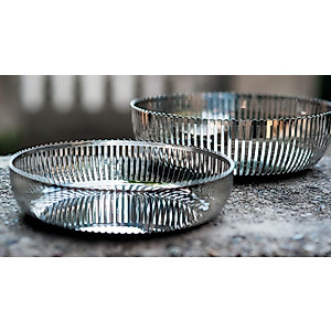Alessi Oval Basket in 18/10 Stainless Steel Mirror Polished, Silver