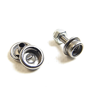 Snap Cap & Socket, Stainless Steel w/ 1/2" Inch #8 Machine Screw Stud Select The Quantity You Need & Lock Nut (25 of Each Piece)