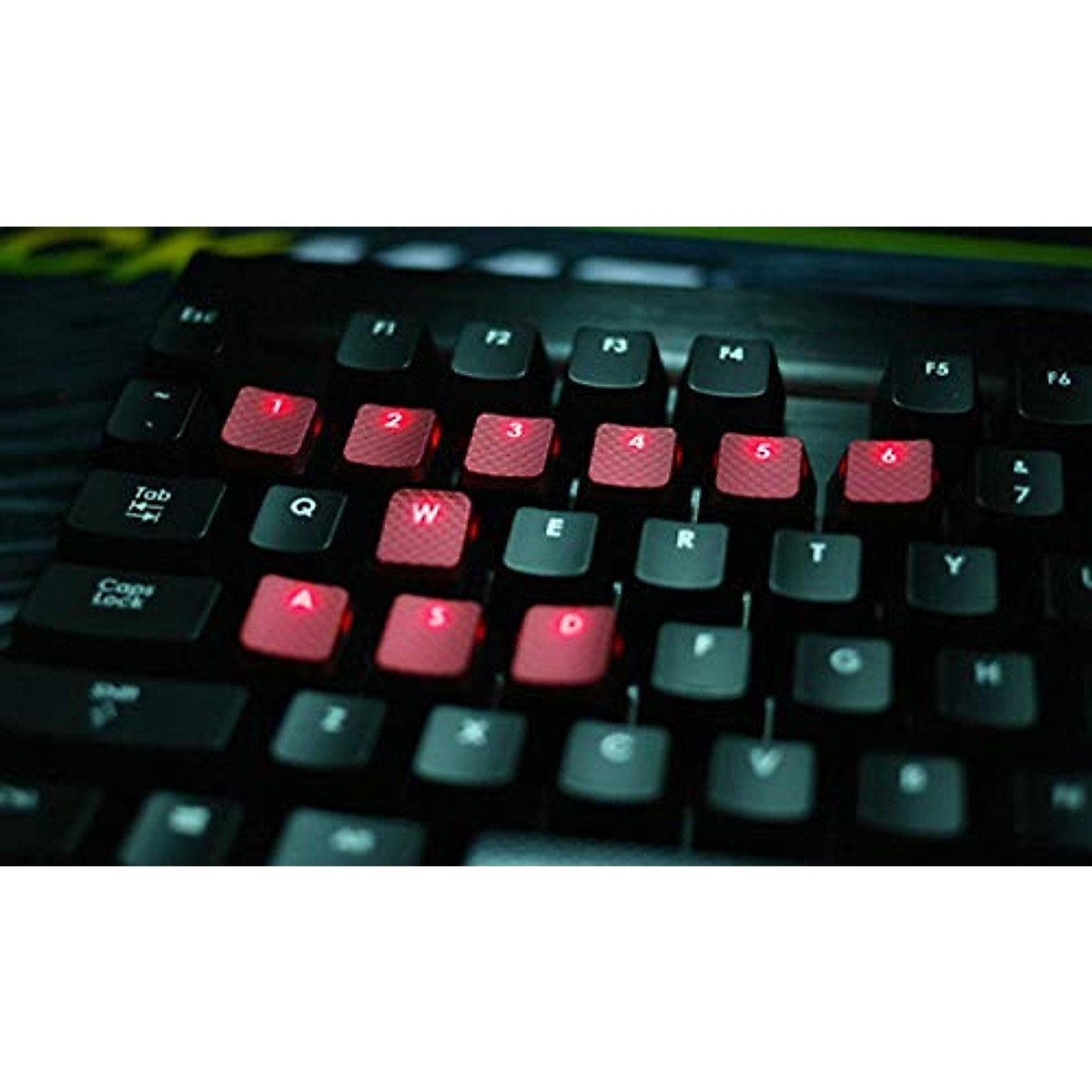 FPS Backlit Key Caps for Corsair K70RGB K70 K95 K90 K65 K63 Gaming Keyboards Cherry Key switches - Red Keycaps