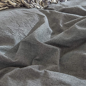 Duvet Cover Set 3Pcs (1 Duvet Cover +2 Pillowcases) Bohemian Beddings Luxury and Elegant Comforter Covers Tassel 100% Washed Cotton