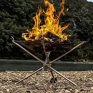 iFCOW Foldable Camping Fire Pit, Portable Folding Firepit Camping Fire Pit with Storage Case for Camping Backyard Garden