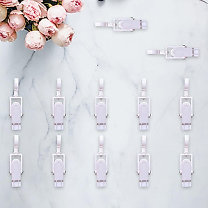 12 Pcs Super Strong Plastic Swivel Hanging Hooks, Curtain Clips, Clothes Pins, Beach Towel Clips, Home Swivel Laundry Clips for Hats, Pants, Towels, Socks, Pants (White)