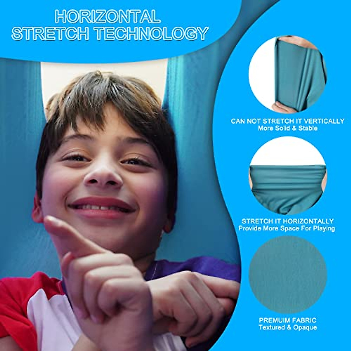 Indoor Therapy Sensory Swing, Special Needs Joy Cuddle Ceiling Snuggle Swings, Outdoor Room Adjustable Fabric Hammock, Autism, ADHD, Aspergers, Sensory Integration, Kids Boy Girl Children Teens Gift