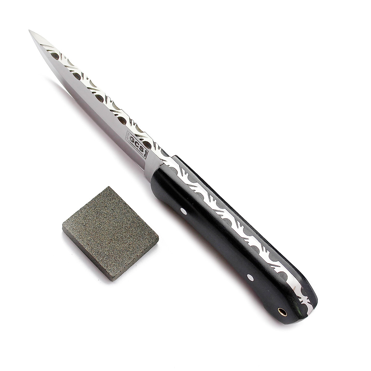 GCS Handmade Micarta Handle D2 Tool Steel Tactical knife Hunting Knife Camp Knife with leather sheath Full tang blade designed for Hunting & EDC GCS 108