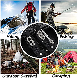 URiver Pocket Knife,G10 handle,With Pocket clip,for Camping,Survival EDC and Outdoor Activities,Best Gift for Men,Material Sharp Satin Blade(Silver)