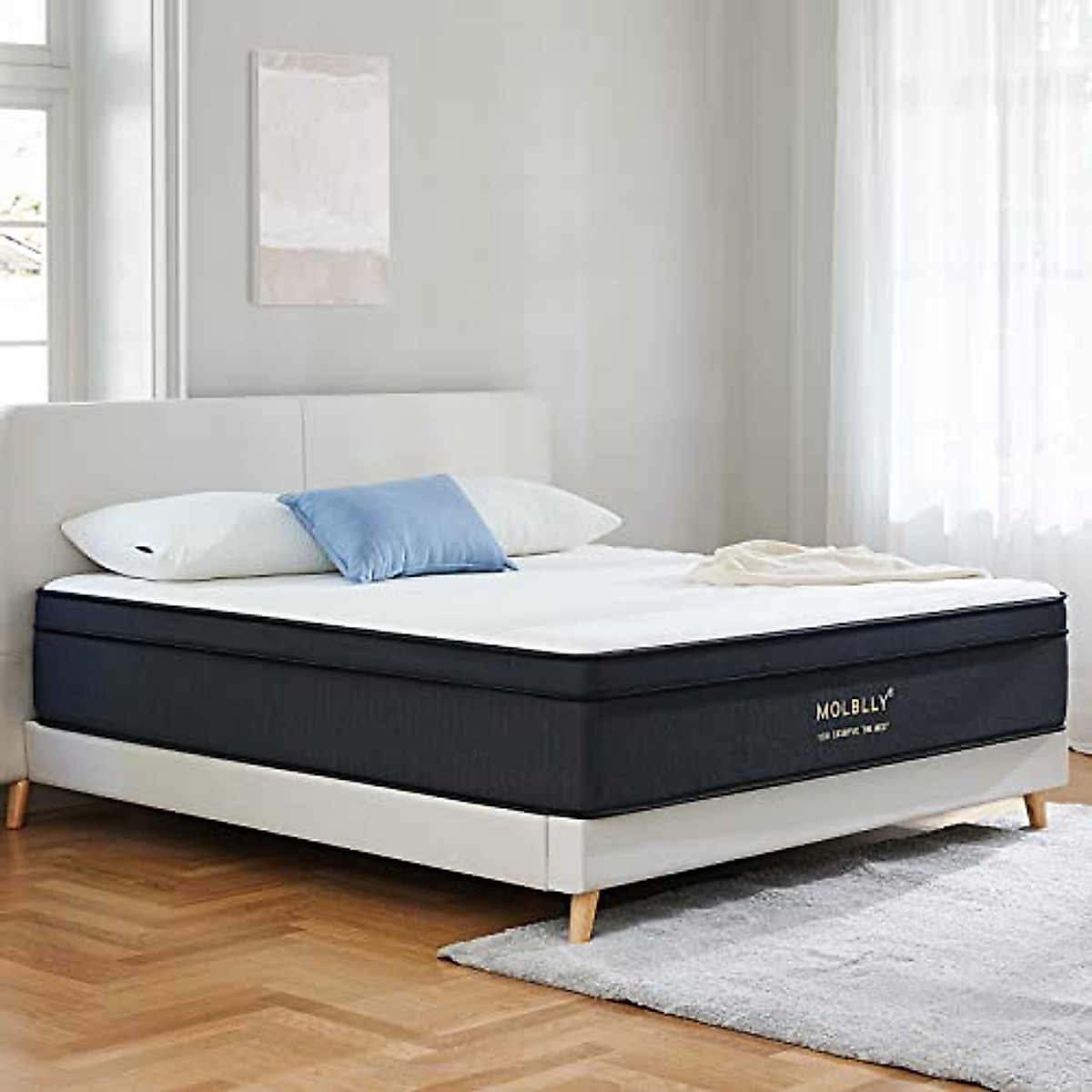 Molblly Full Mattress, 12 Inch Hybrid Mattress in a Box with Gel Memory Foam, Individually Wrapped Pocket Coils Innerspring, Pressure-Relieving and Supportive,Non-Fiberglass,Mattress Full Size