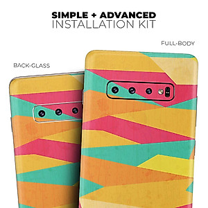 DesignSkinz Vibrant Bright Colored Connect Pattern Protective Vinyl Decal Wrap Skin Cover Compatible with The Samsung Galaxy S20 (Screen Trim & Back Glass Skin)