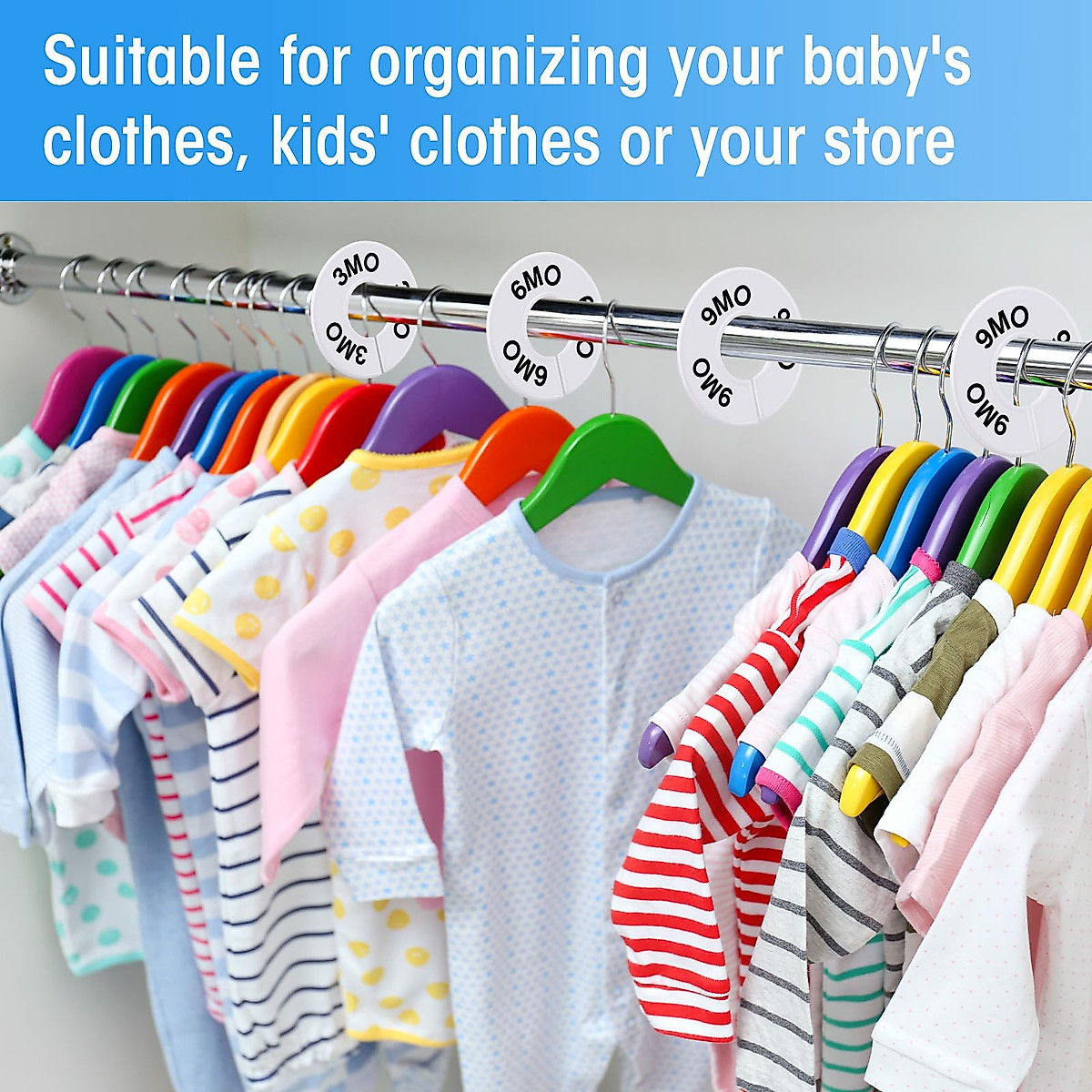 Blulu 20 Pack Clothing Rack Size Dividers Round Hangers Dividers