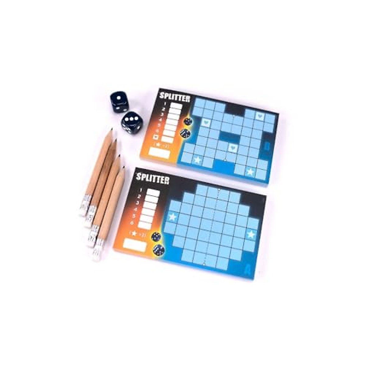 Splitter Dice Game - A Symmetrical Challenge of Numbers and Strategy, Roll-and-Write Puzzle Game, Family Game for Kids and Adults, Ages 8+, 1-12 Players, 15 Minute Playtime, Made by Pandasaurus Games